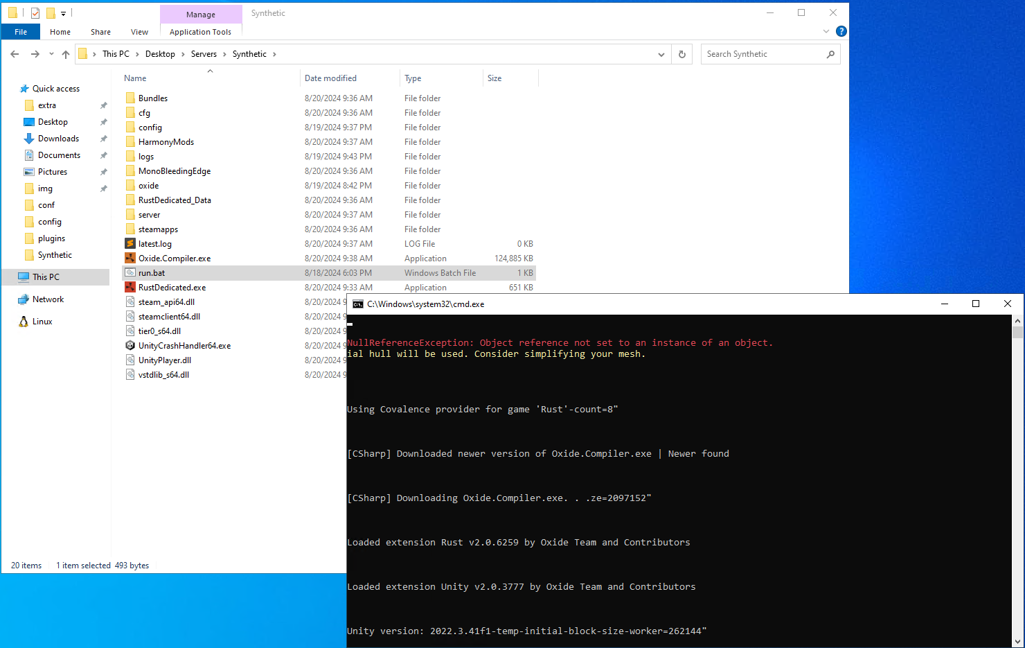 uMod - Rust Server failing to start (Windows) - Rust - Community
