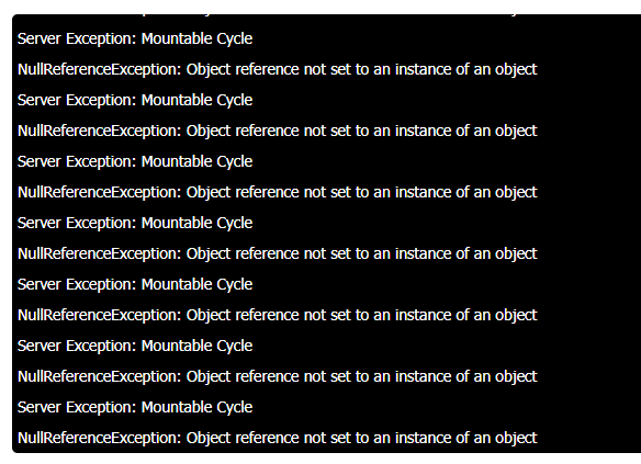 uMod - Server Exception: Mountable Cycle Error Spamming in RCON - Rust - Community