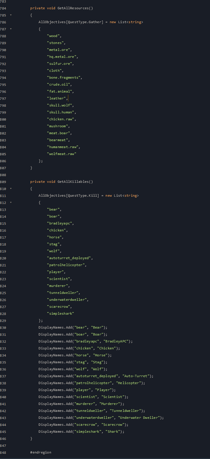 uMod - Static Content should be moved to config - Quests - Community
