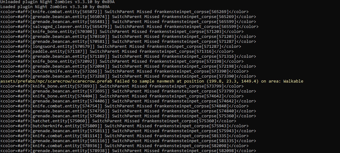 uMod - Console message - Night Zombies - Community