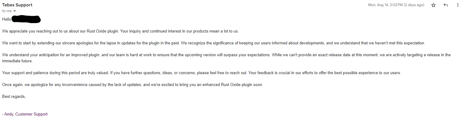 uMod - Update needed? - Tebex - Community